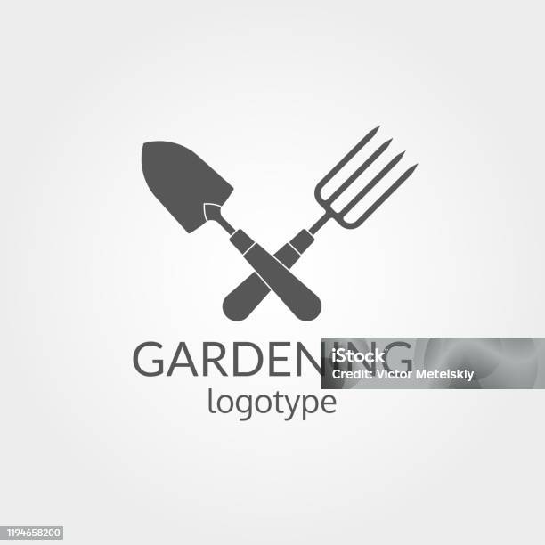 Logo De Jardinage Icône Doutils De Jardin Bêche De Truelet Croisée Et