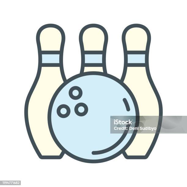 Templat Desain Ikon Pin Dan Vektor Bola Bowling Ilustrasi Stok Unduh
