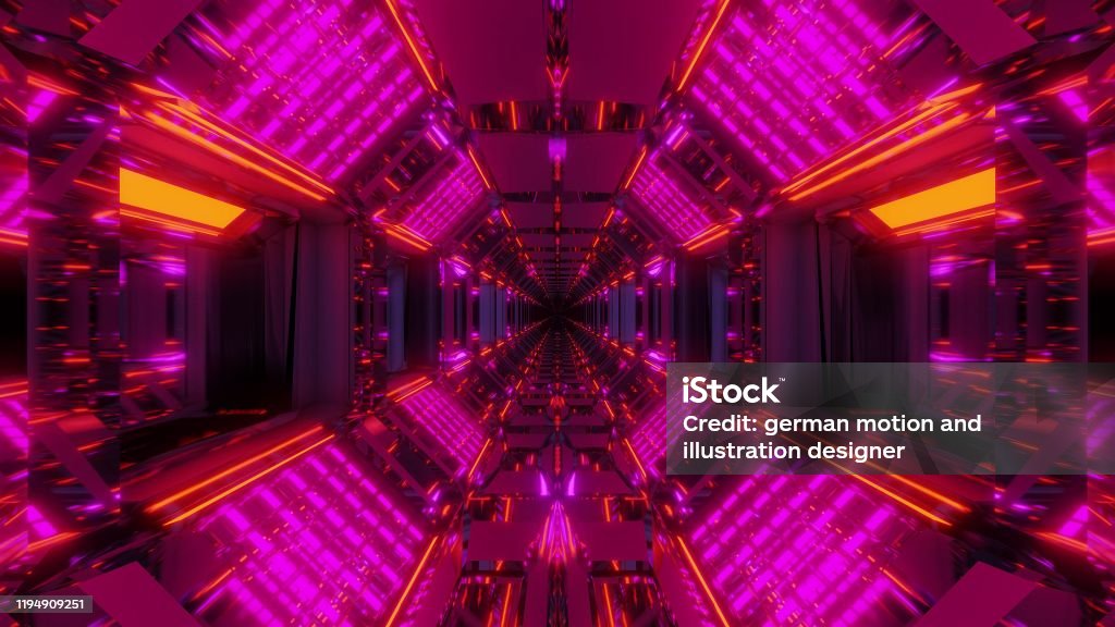 Futuristik Scifi Koridor Terowongan Woth Refleksi Keren Dan Lampu