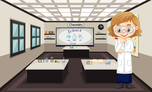 Scène De Salle De Classe Avec Lenseignant Dans La Classe De Science