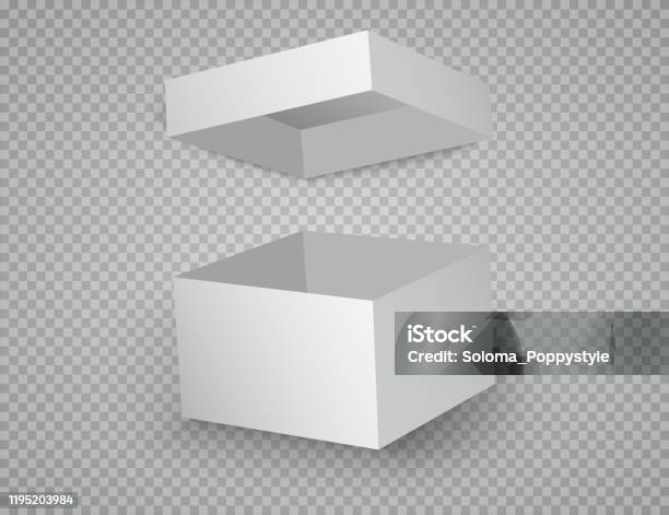 Ilustración De Caja De Regalo De Cartón Blanco Abierto Con Tapa Ilustración Aislada Sobre Un