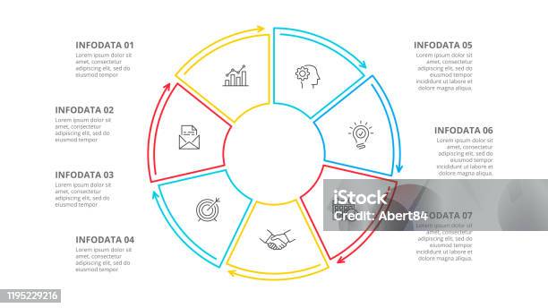 Élément Plat De Ligne Mince Pour Linfographie Modèle Pour Diagramme