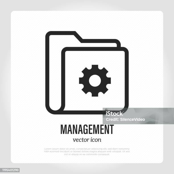 Ikon Garis Tipis Manajemen Folder Dengan Tanda Roda Gigi Optimalisasi ... Ikon Garis Tipis Manajemen Folder Dengan Tanda Roda Gigi Optimalisasi ...