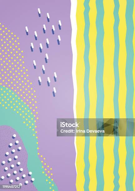 Pola Bergelombang Universal Kreatif Dengan Elemen Geometris Dalam Warna