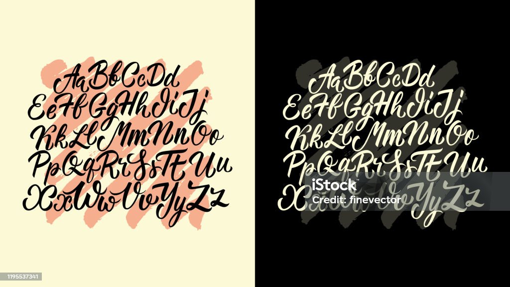 Font Modern Kreatif Yang Digambar Dengan Tangan Huruf Alfabet Tulisan