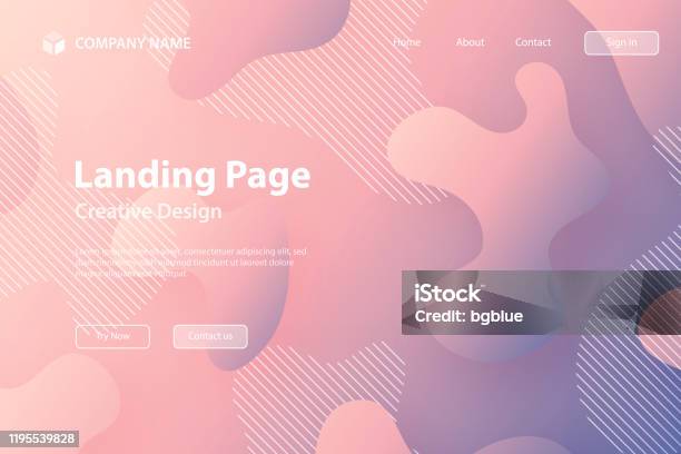 Halaman Arahan Template Desain Abstrak Dengan Bentuk Cairan Pada Latar