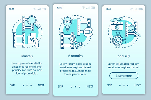 Video Editor Langganan Orientasi Layar Aplikasi Seluler Vektor Template