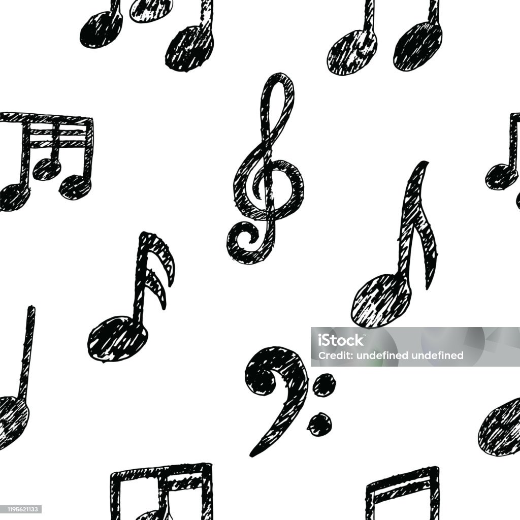 Vector Hand Dessiné Musique Note Seamless Pattern Le Musicien De Dessin