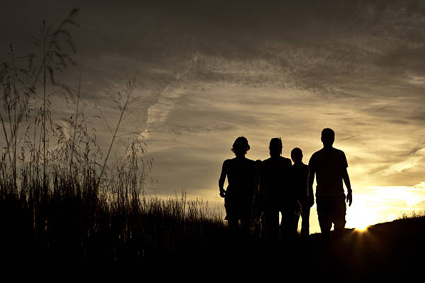 Free Stock Photo of Group of People Walking Across a Field at Night ...