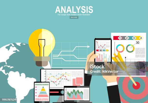 Vektor Desain Datar Modern Dan Analisis Dan Perencanaan Bisnis