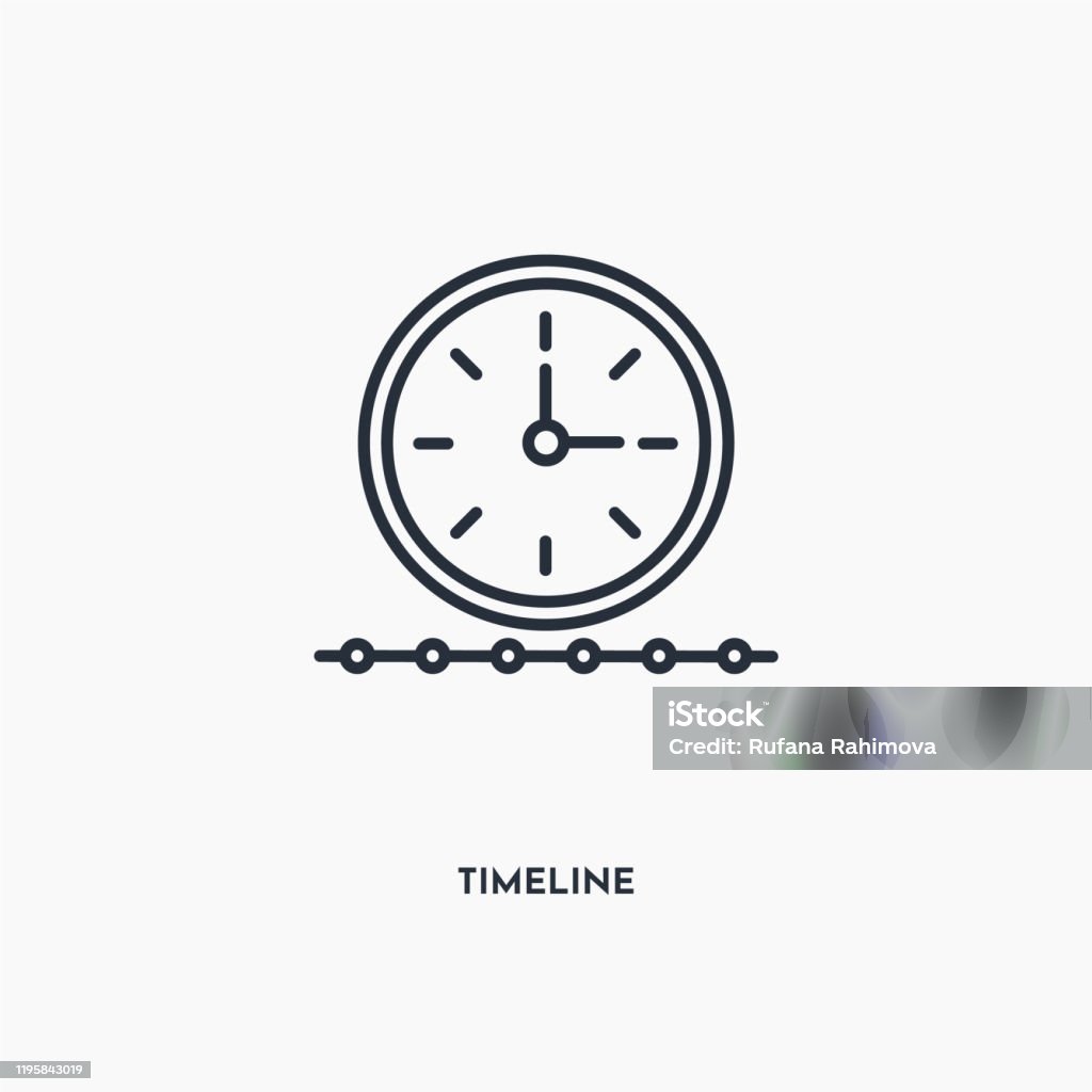 Timeline Outline Icon Simple Linear Element Illustration Isolated Line