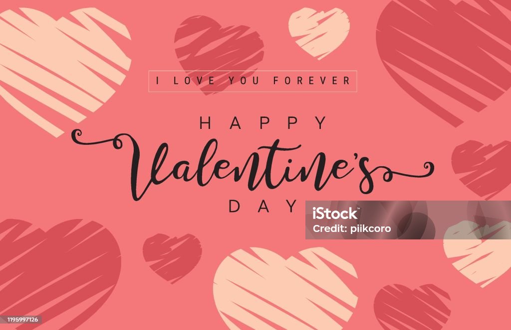 Happy Valentines Day Festive Background Vector Illustration With Heart