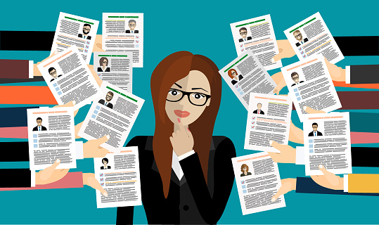 Demande Demploi Cv Concours Demploi Concept Vectoriel Vecteurs Libres