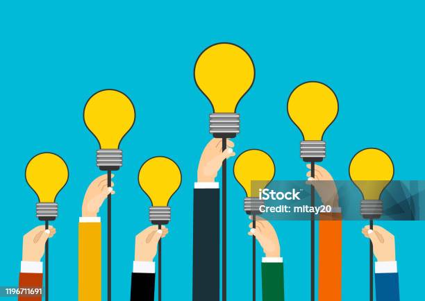 Ilustrasi Desain Datar Konsep Untuk Ide Besar Pemasaran Brainstorming