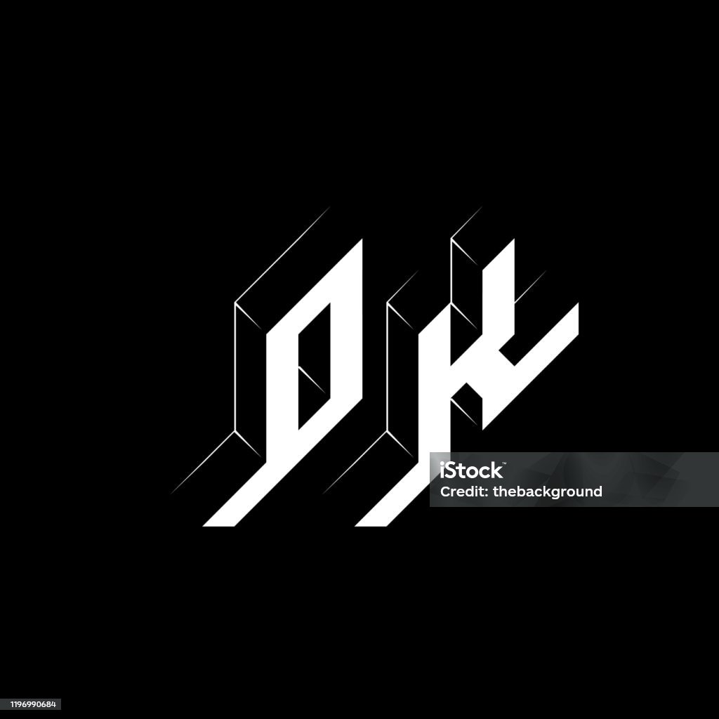 Ok Monogram Atau Logotipe Font 3d Isometrik Untuk Desain Alfabet Volume