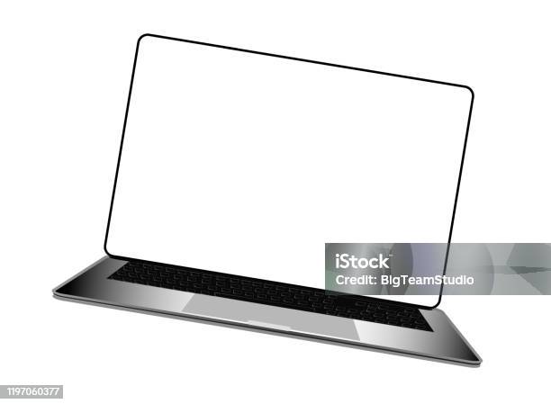 Laptop Realistis Dengan Layar Transparan Dan Kosong Untuk Anda Desain