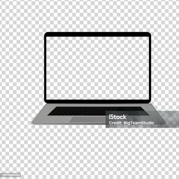 Laptop Realistis Dengan Layar Transparan Dan Kosong Untuk Anda Desain