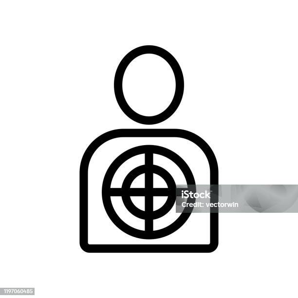 Target Untuk Memotret Ikon Vektor Ilustrasi Simbol Kontur Terisolasi