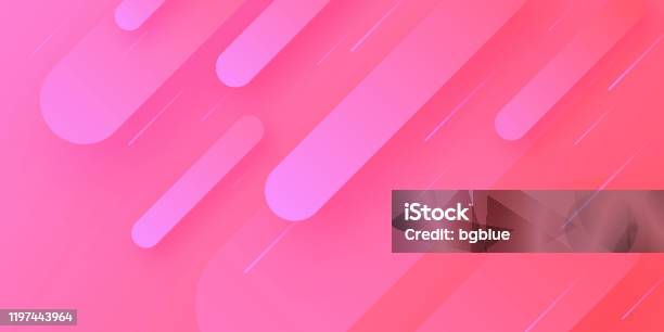 Desain Abstrak Dengan Bentuk Geometris Trendy Pink Gradient Ilustrasi