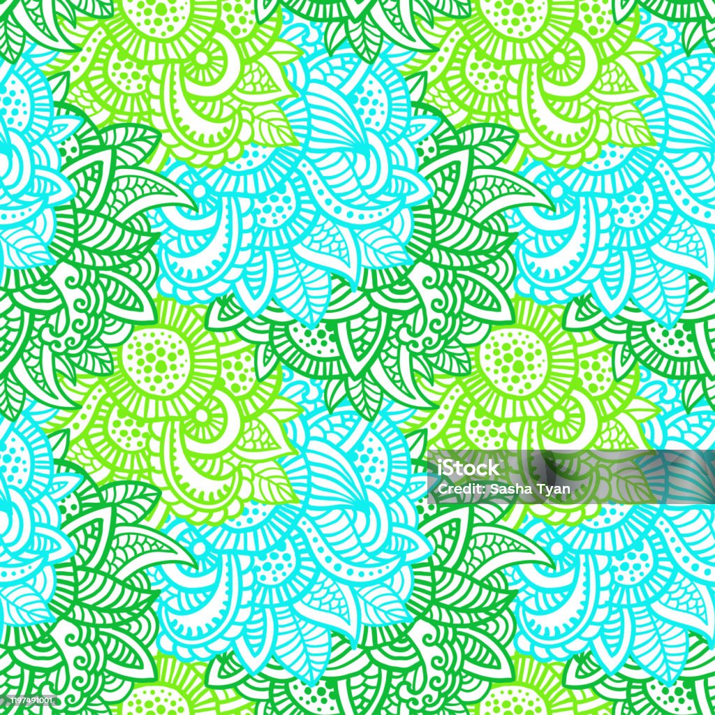 Ilustración De Patrón Floral Sin Costuras Fondo Vectorial De Garabatos