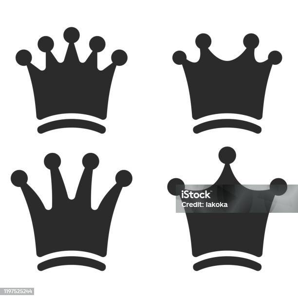 Crown Icons A Symbol Of Royalty Vector Graphics Stock Illustration