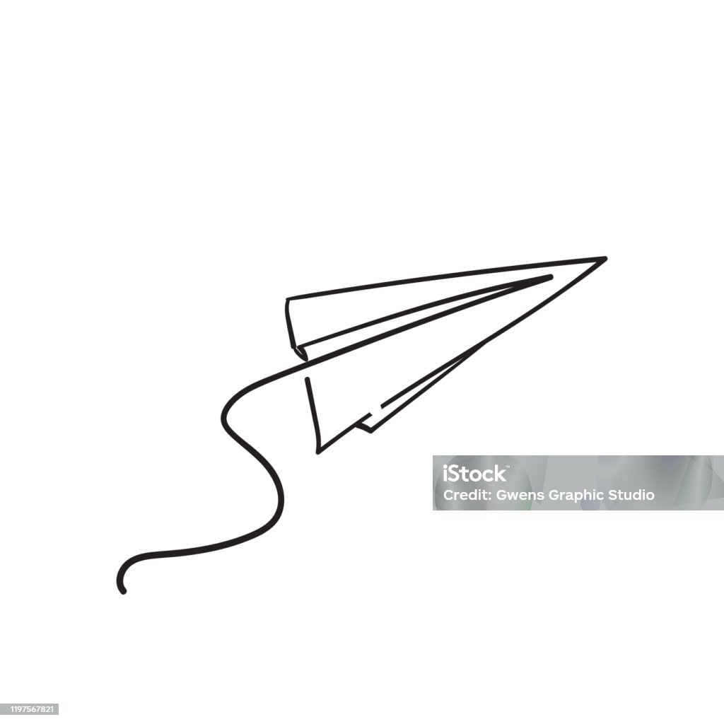 Vecteur De Dessin Davion De Papier Utilisant Le Modèle Continu Dart