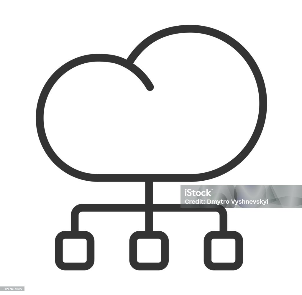 Cloud Computing Outline Icon Isolated On White Background Cloud Network ... Cloud Computing Outline Icon Isolated On White Background Cloud Network ...