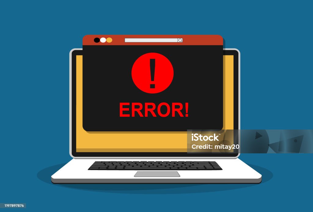 Window Operating System Error Warning Vector Illustration Stock
