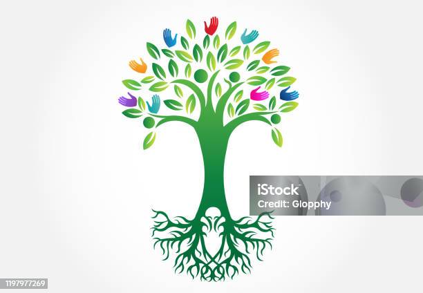 Symbole Décologie Darbre De Conception Vectorielle Dicône De Vie