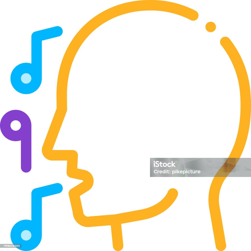 Man Silhouette Singing Song Recital Concert Vector Stock Illustration