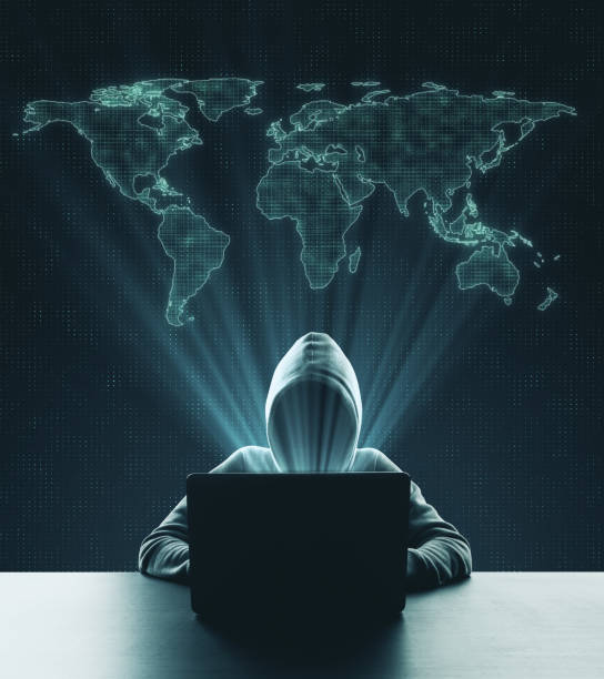 Free Stock Photo of Hacker Over Screen with Code and World Map ...