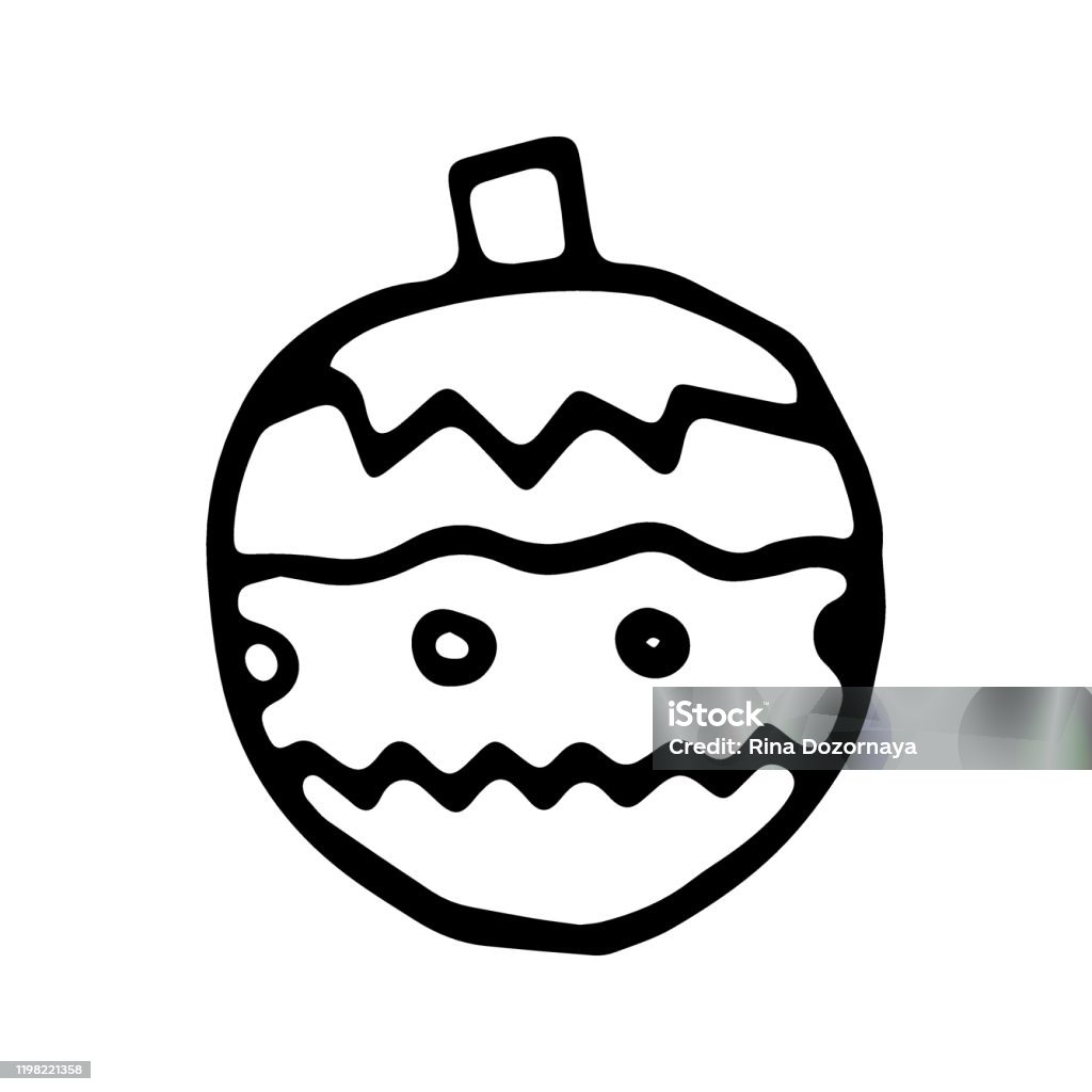 Tangan Digambar Hitam Dan Putih Doodle Sketsa Ilustrasi Natal Ilustrasi