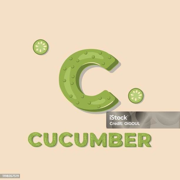 Conception Daffiche De Lettrage De Concombre De Légumes Illustration De