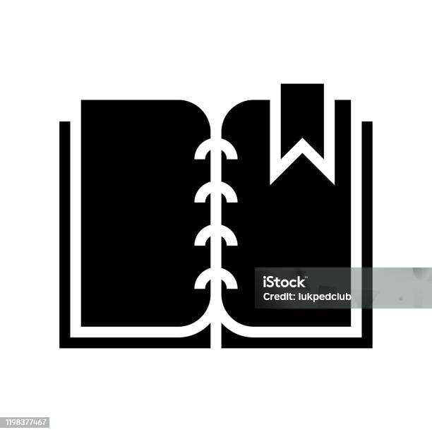 Livre Ouvert Avec Lillustration De Vecteur De Signet Icône Pleine De