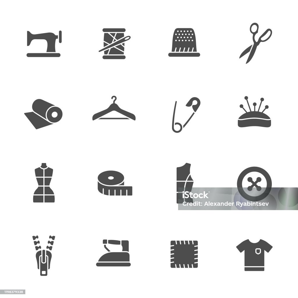 Sewing Icons Stock Illustration Download Image Now Tailored