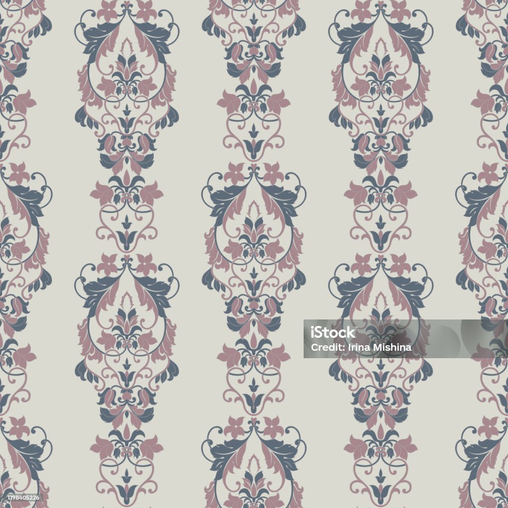 Seamless Floral Vintage Background Vector Wallpaper Stock Illustration