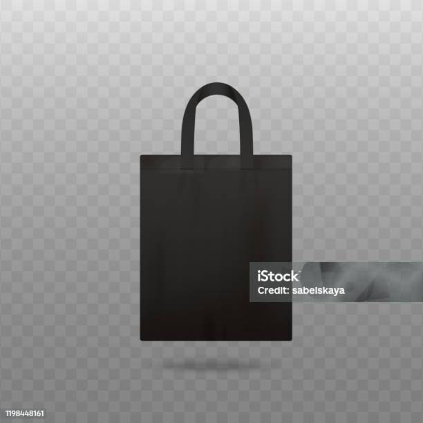 Template Dan Mockup Dari Tas Tote Kain Eco Hitam Untuk Berbelanja Dan