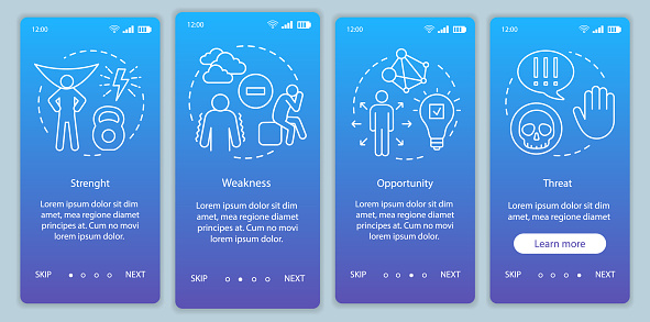 Swot Analyse Gradient Bleu À Bord De Lécran Décran De Page Dapplication