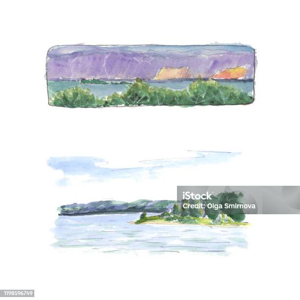 Paysages Marins Avec Un Orage Averse Coucher De Soleil Et La Foudre Un
