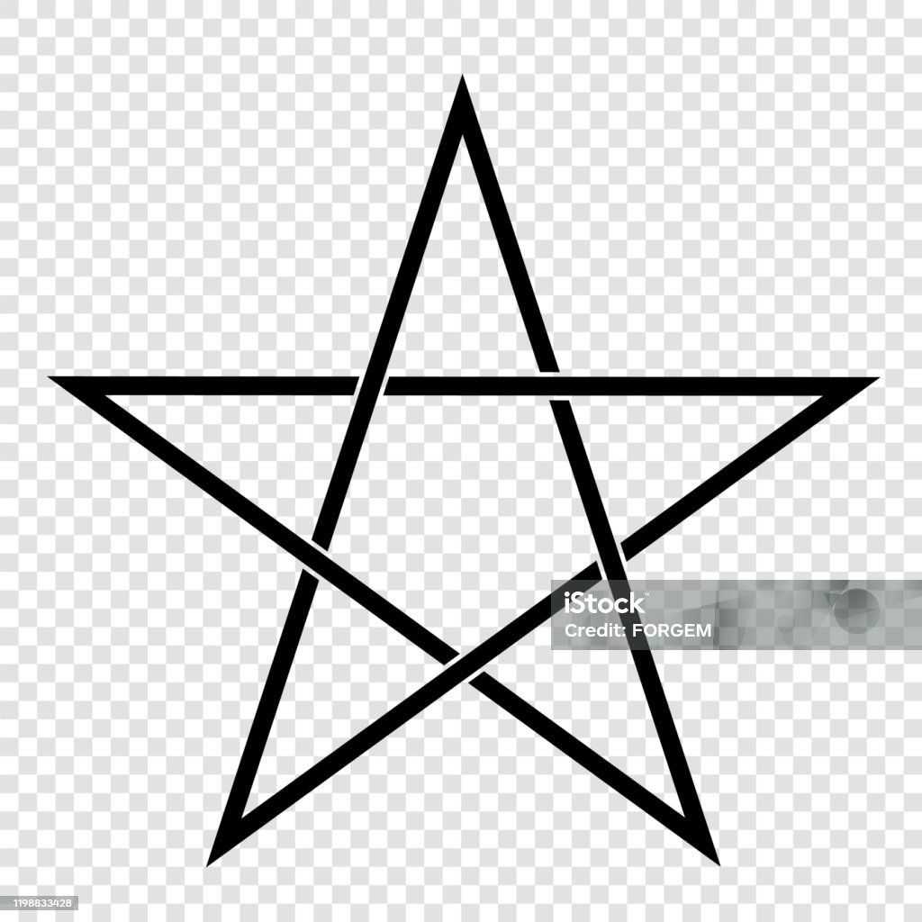 五角形的插圖一個五角星神秘主義和巫術的神秘或魔法象徵在透明背景上隔離 向量向量圖形及更多wicca圖片 Wicca 五個物體 五角形