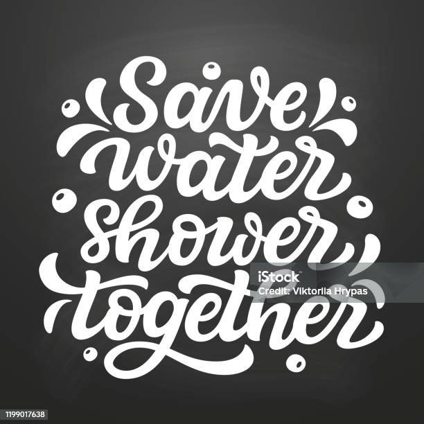 Save Water Shower Together Poster Stock Illustration Download Image