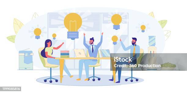 Tim Bisnis Brainstorming Konsep Vektor Datar Ilustrasi Stok Unduh