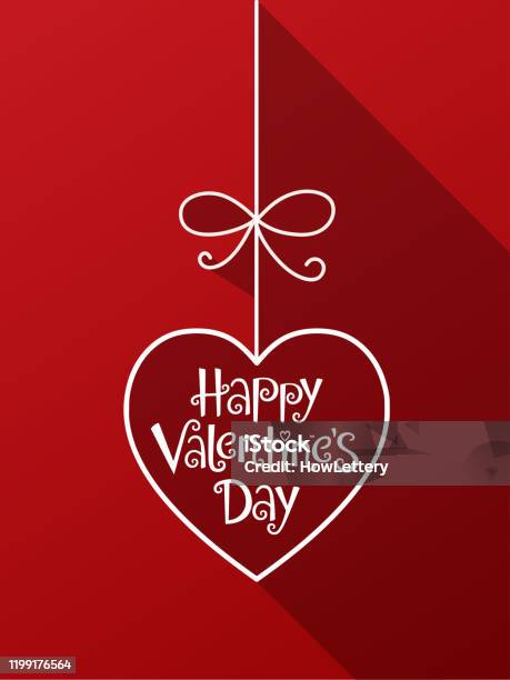 Kartu Ucapan Selamat Hari Valentine Dengan Huruf Tangan Vektor