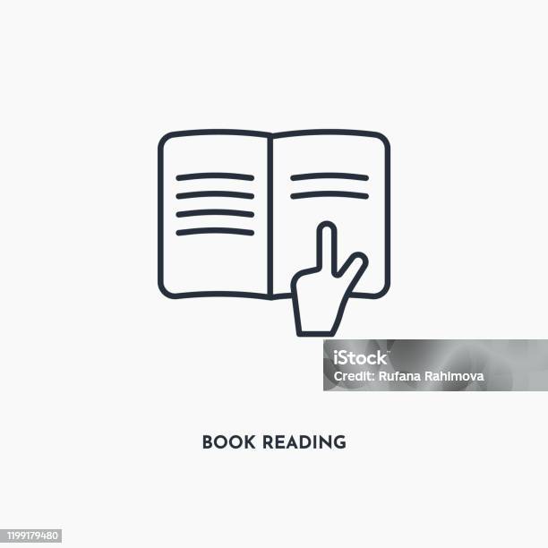 Vetores De Ícone Do Esboço Da Leitura Do Livro Ilustração Linear