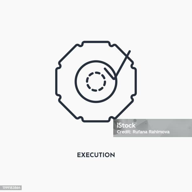 Execution Outline Icon Simple Linear Element Illustration Isolated Line Execution Icon On White