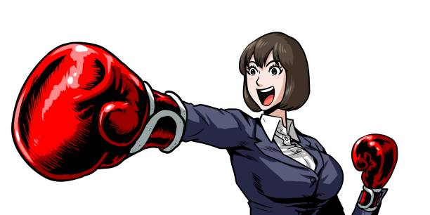 50 Kick Boxing Woman White Background Stock Illustrations Royalty