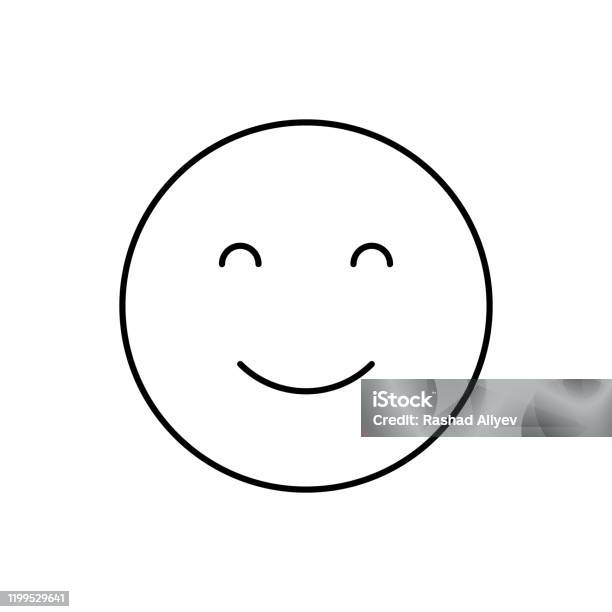 Sourire Icône Démotions Ligne Simple Contour Expression Vectorielle Des