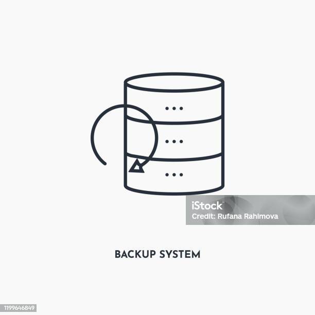 Backup System Outline Icon Simple Linear Element Illustration Isolated