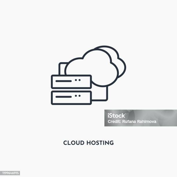 Cloud Hosting Outline Icon Simple Linear Element Illustration Isolated Line Cloud Hosting Icon