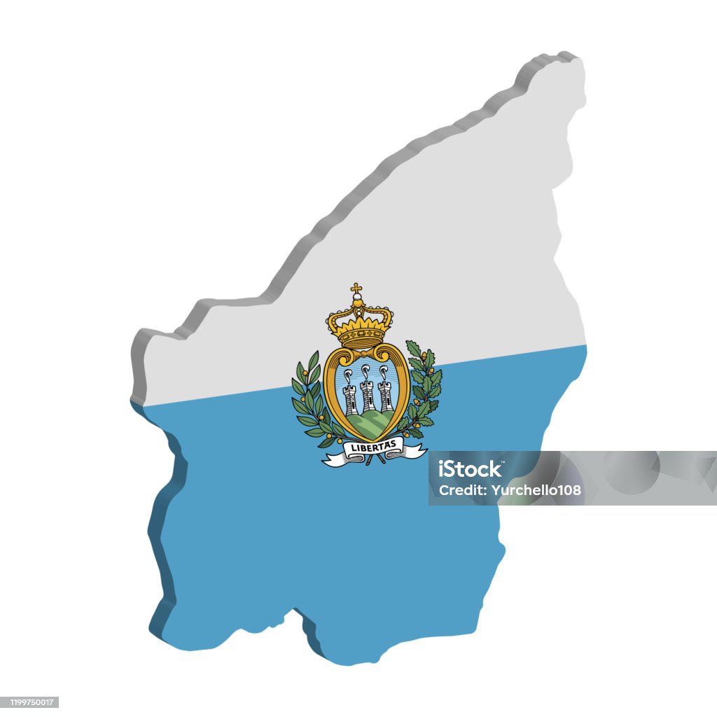 San Marino Map Flag Vector 3d Stock Illustration Download Image Now